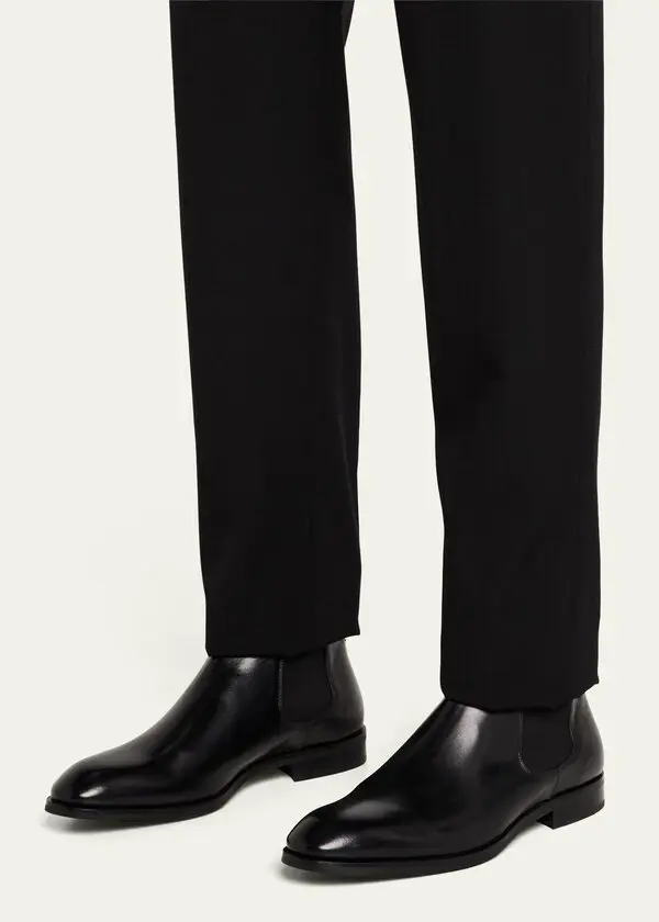 Bergdorf Goodman Calf Leather Chelsea Boots