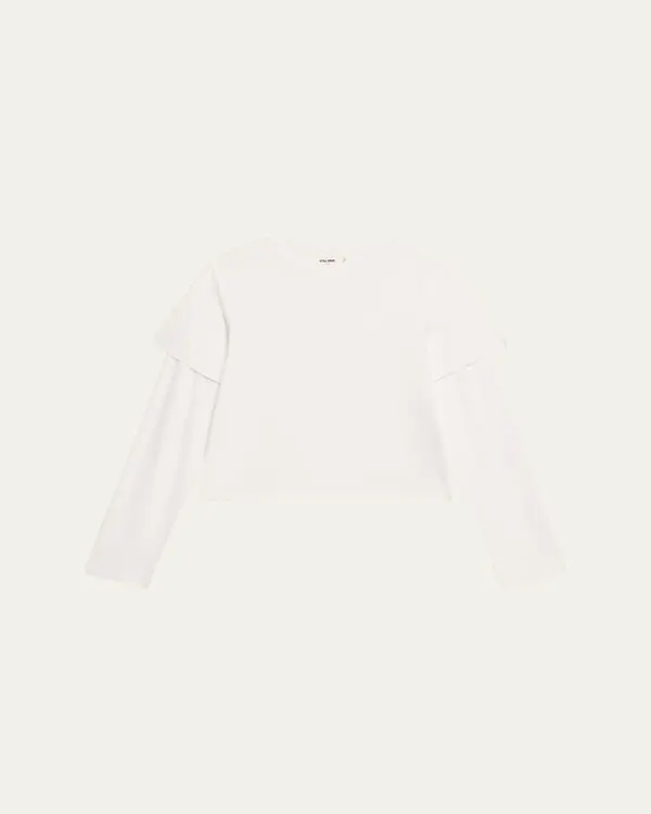 Still Here Layered Cotton Tee - Milk