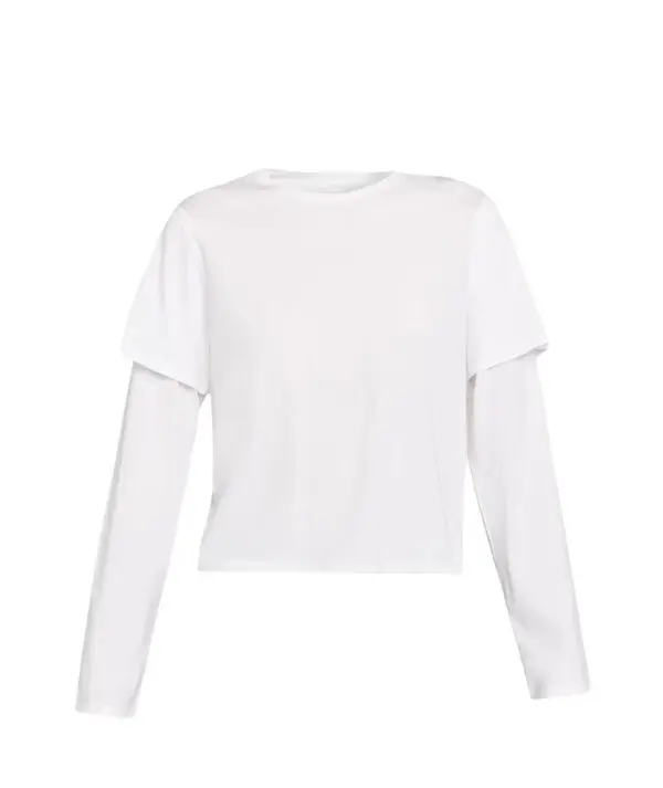 Still Here Layered Cotton Tee - Milk