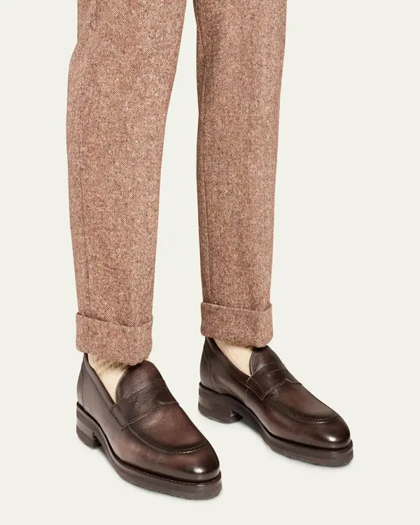 Allen Edmonds Grained Leather Penny Loafers