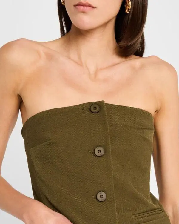 Staud Brigade Corseted Top - Sergeant Green