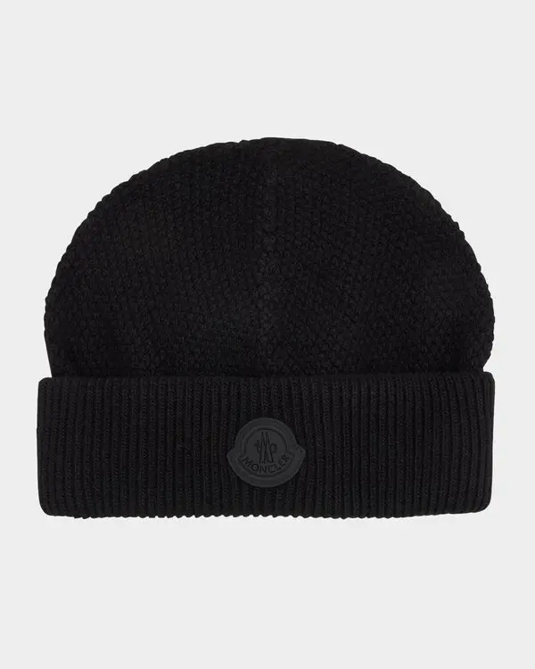 Moncler Wool Knit Beanie - Black