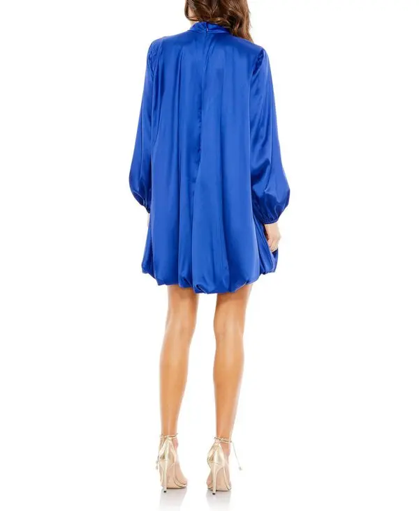 Mac Duggal Ieena High Neck Long Sleeve Dress In Royal Blue - 25% Off |  Editorialist