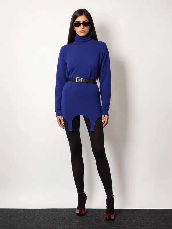 Saint Laurent Cashmere Sweater With Garter Detail