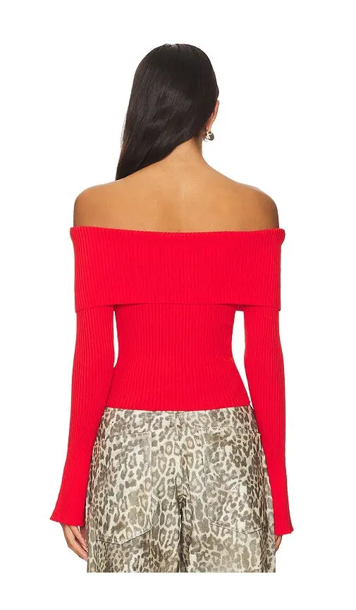 MORE TO COME Candace Off Shoulder Sweater - Red