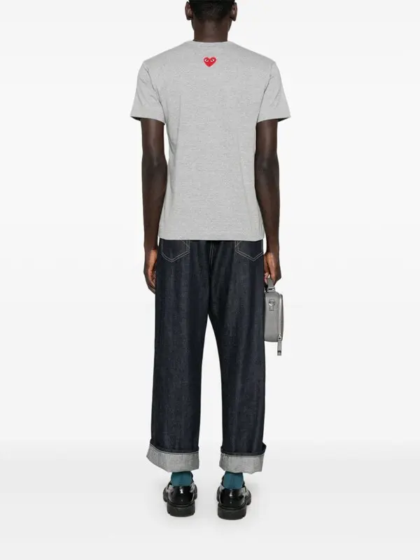 Play Comme Des Garcon Signature Heart-patch T-shirt