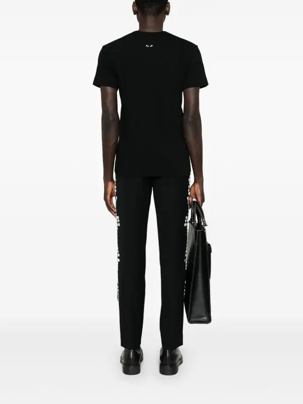 Play Comme Des Garcon Signature Heart-patch T-shirt - Black