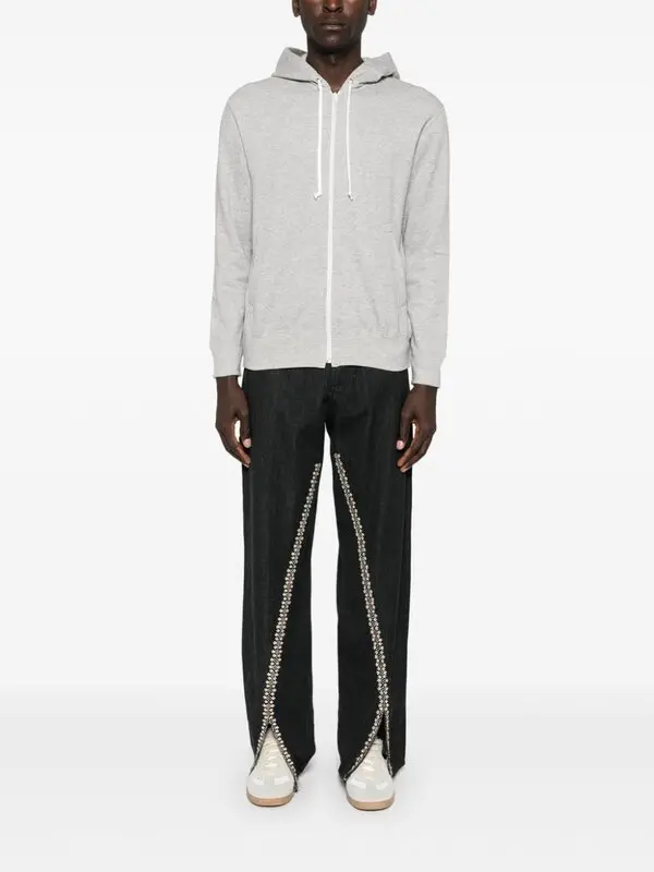 Play Comme Des Garcon Zip-up Hoodie With Heart Patch - Grey