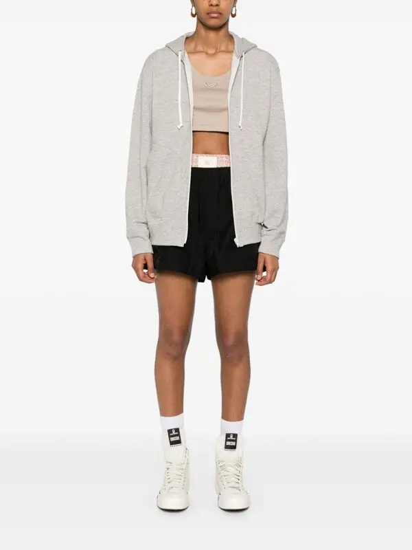 Play Comme Des Garcon Zip-up Hoodie With Heart Patch - Grey