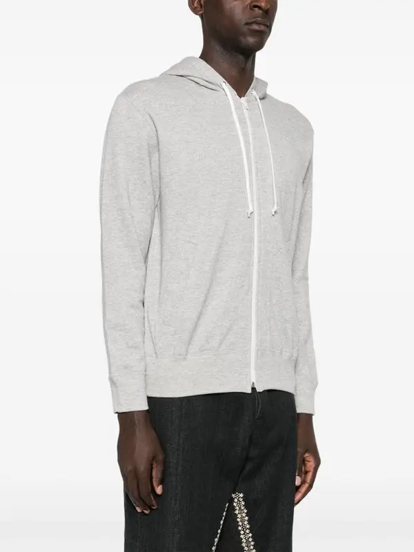 Play Comme Des Garcon Zip-up Hoodie With Heart Patch - Grey