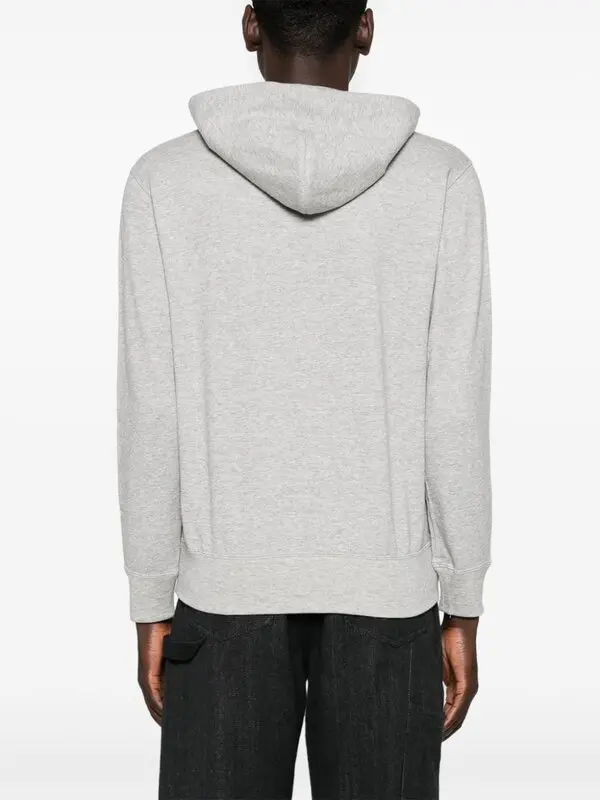 Play Comme Des Garcon Zip-up Hoodie With Heart Patch - Grey
