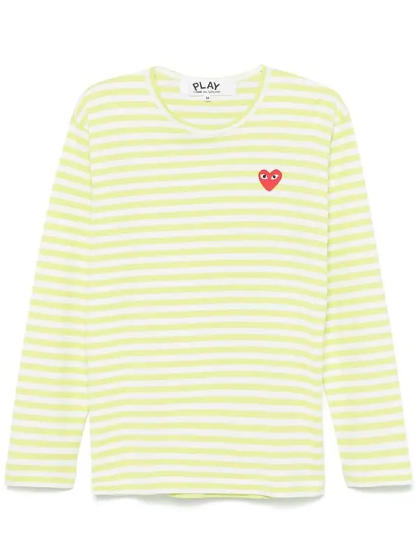 Play Comme Des Garcon Striped T-shirt - Green