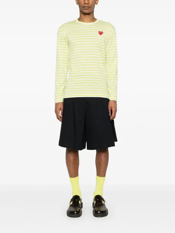 Play Comme Des Garcon Striped T-shirt - Green