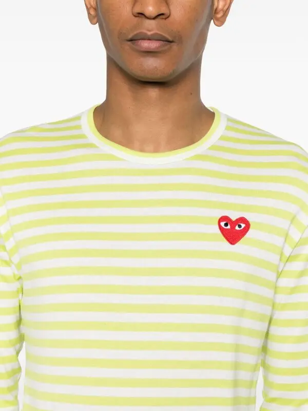 Play Comme Des Garcon Striped T-shirt - Green