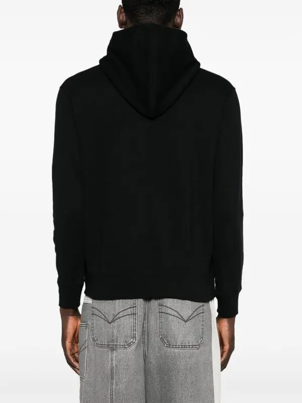 Play Comme Des Garcon Signature Heart-patch Hoodie - Black