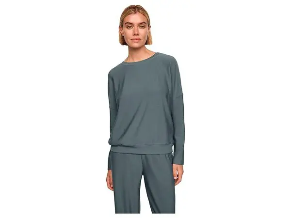 Eberjey Softest Sweats Boatneck Pullover Pajama - Blue