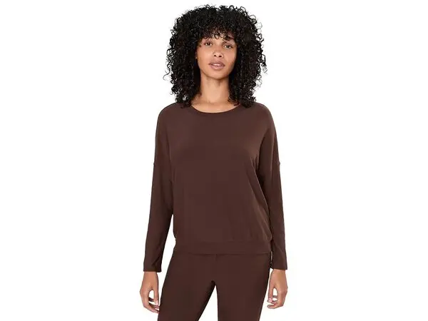 Eberjey Softest Sweats Boatneck Pullover Pajama - Chocolate