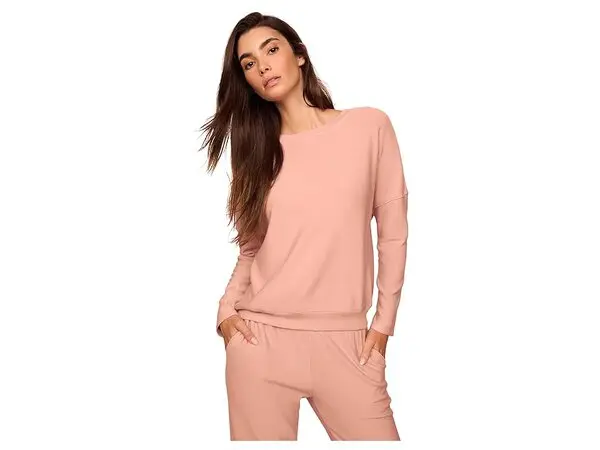 Eberjey Softest Sweats Boatneck Pullover Pajama - Pink
