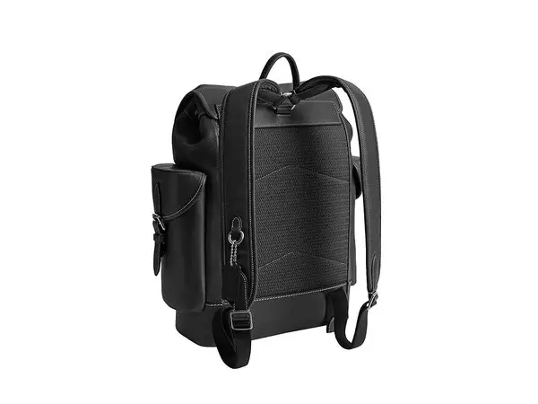 coach hitch backpack black  ShopCGX Crafted of certified organic cotton canvas made without the use of harmful chemical fertilizers or pesticides and a lining made from recycled materials this lightweight Hitch backpack has multifunction pockets to organize all of your accessories and space for a 15 laptop. COACH Hitch Backpack In Signature