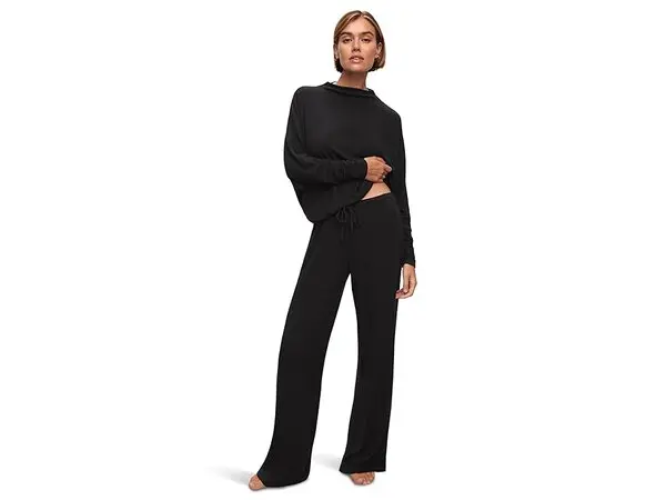 Eberjey Cozy Time Wide Leg Pants - Black