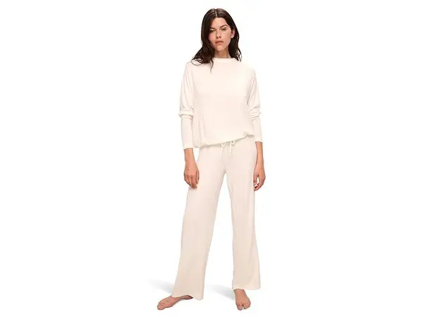 Eberjey Cozy Time Wide Leg Pants - Bone
