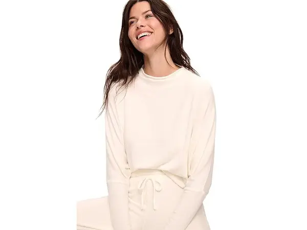 Eberjey Cozy Time Mockneck Pullover - Bone