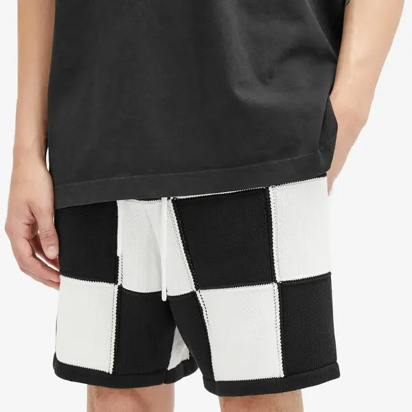 Cole Buxton Checkered Knit Shorts - Black/White | Editorialist
