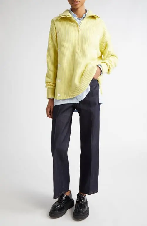 SETCHU Sethu Button Detail Cashmere Ribbed Sweater - Yellow