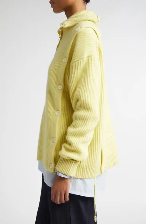 SETCHU Sethu Button Detail Cashmere Ribbed Sweater - Yellow