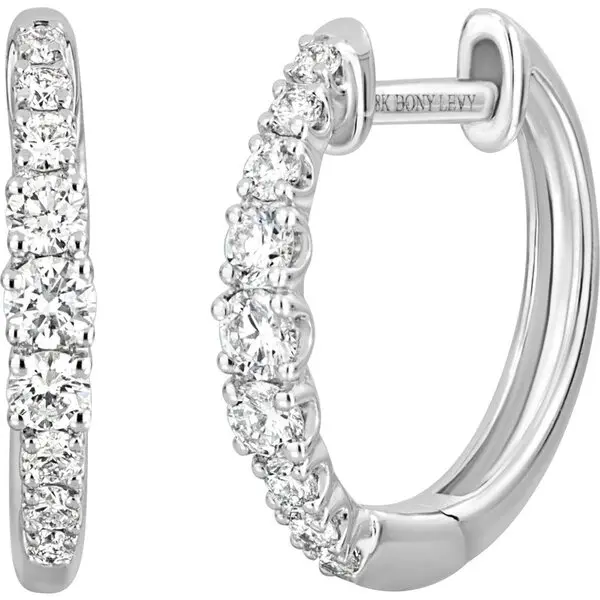 Bony Levy Audrey Diamond Huggie Hoop Earrings - 18kw