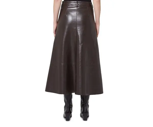 Citizens Of Humanity Cassia Leather Midi Skirt - Chocolate