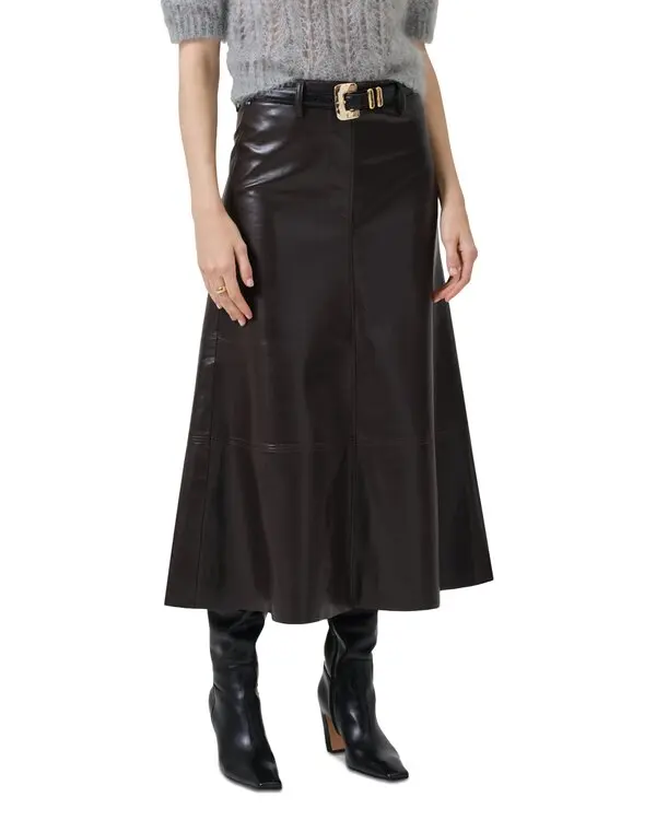 Citizens Of Humanity Cassia Leather Midi Skirt - Chocolate