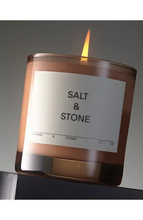 SALT & STONE Saffron & Cedar Scented Candle - No Color