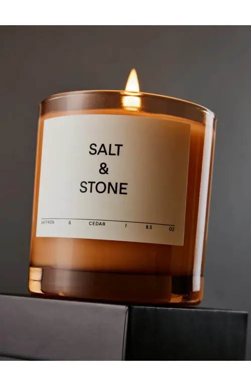 SALT & STONE Saffron & Cedar Scented Candle - No Color