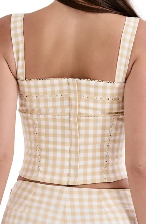 House Of Cb Lottie Gingham Corset Tank - Gingerbread