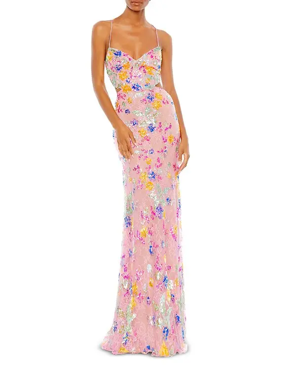 Mac Duggal Embellished Lace Column Gown