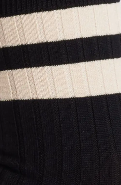 LE BON SHOPPE Varsity Cotton Blend Crew Socks - Black