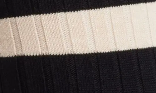 LE BON SHOPPE Varsity Cotton Blend Crew Socks - Black