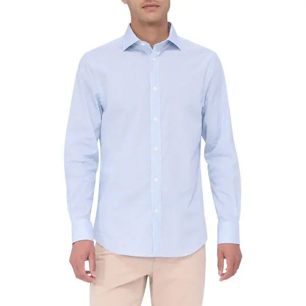 Bugatchi Axel Shaped Fit Button-up Shirt - Ice