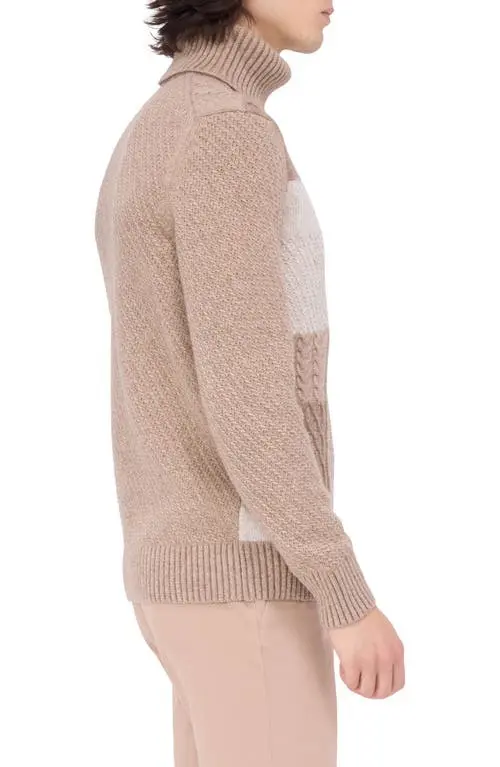Bugatchi Pattern Wool Blend Turtleneck Sweater