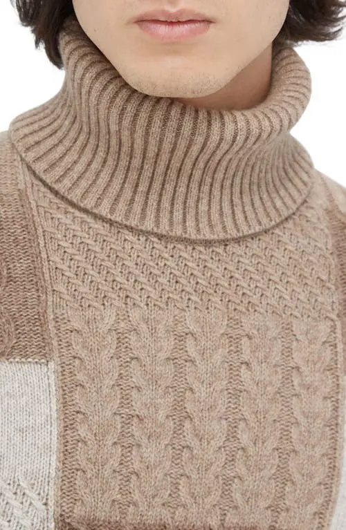 Bugatchi Pattern Wool Blend Turtleneck Sweater