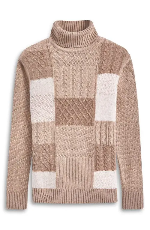 Bugatchi Pattern Wool Blend Turtleneck Sweater