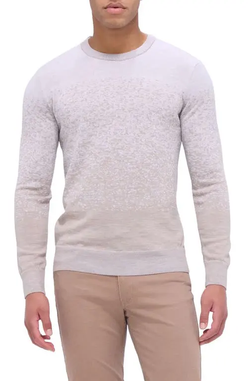Bugatchi Patterned Merino Wool Crewneck Sweater - Chalk