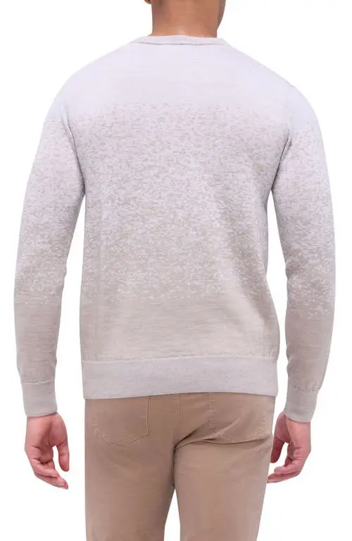 Bugatchi Patterned Merino Wool Crewneck Sweater - Chalk