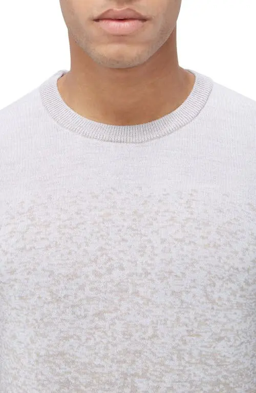 Bugatchi Patterned Merino Wool Crewneck Sweater - Chalk