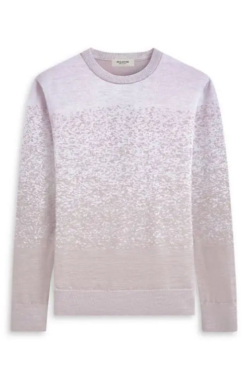 Bugatchi Patterned Merino Wool Crewneck Sweater - Chalk