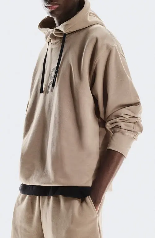On Club Oversize Organic Cotton Blend Hoodie - Desert
