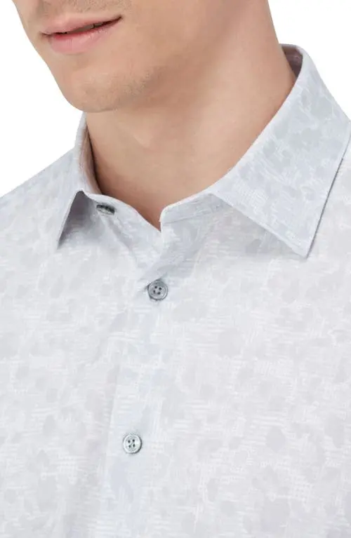 Bugatchi James Ooohcotton® Floral Abstract Print Button-up Shirt - Platinum