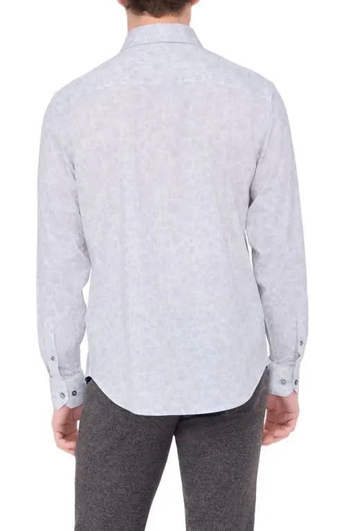Bugatchi James Ooohcotton® Floral Abstract Print Button-up Shirt - Platinum