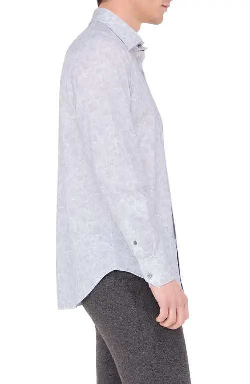 Bugatchi James Ooohcotton® Floral Abstract Print Button-up Shirt - Platinum